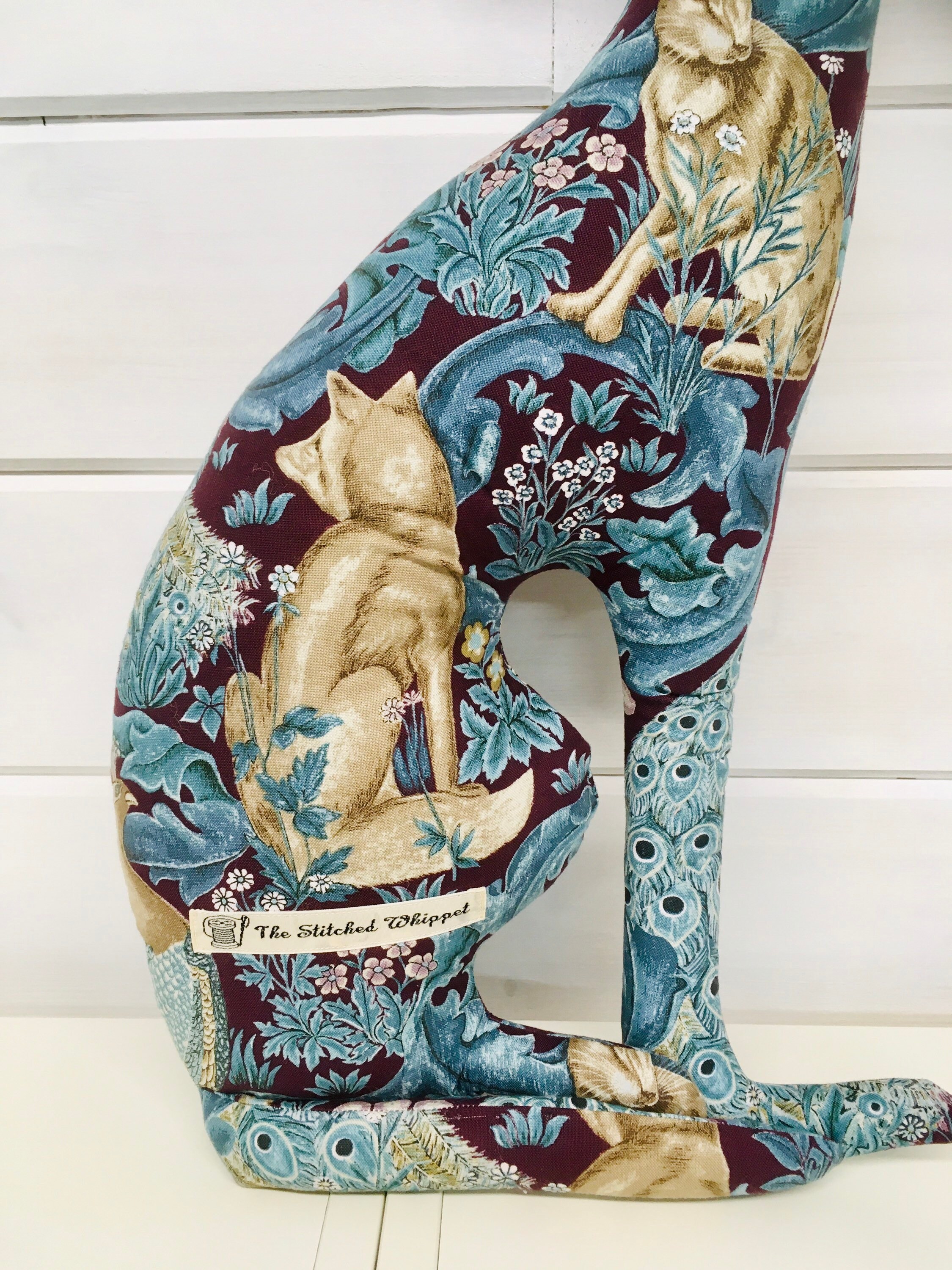 Handmade Decorative Stuffed Whippet called Mulberry , Whippet Gift.