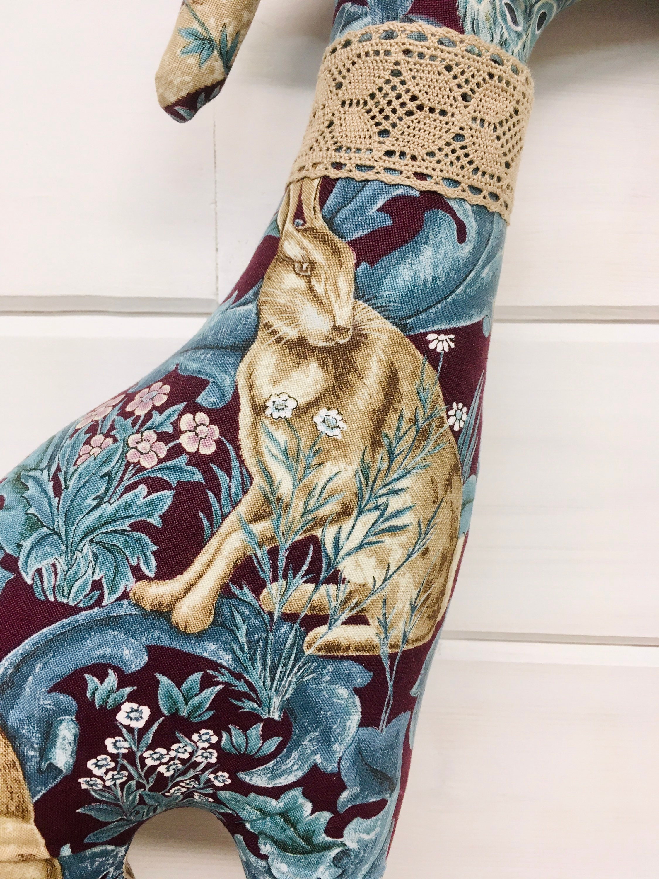 Handmade Decorative Stuffed Whippet called Mulberry , Whippet Gift.