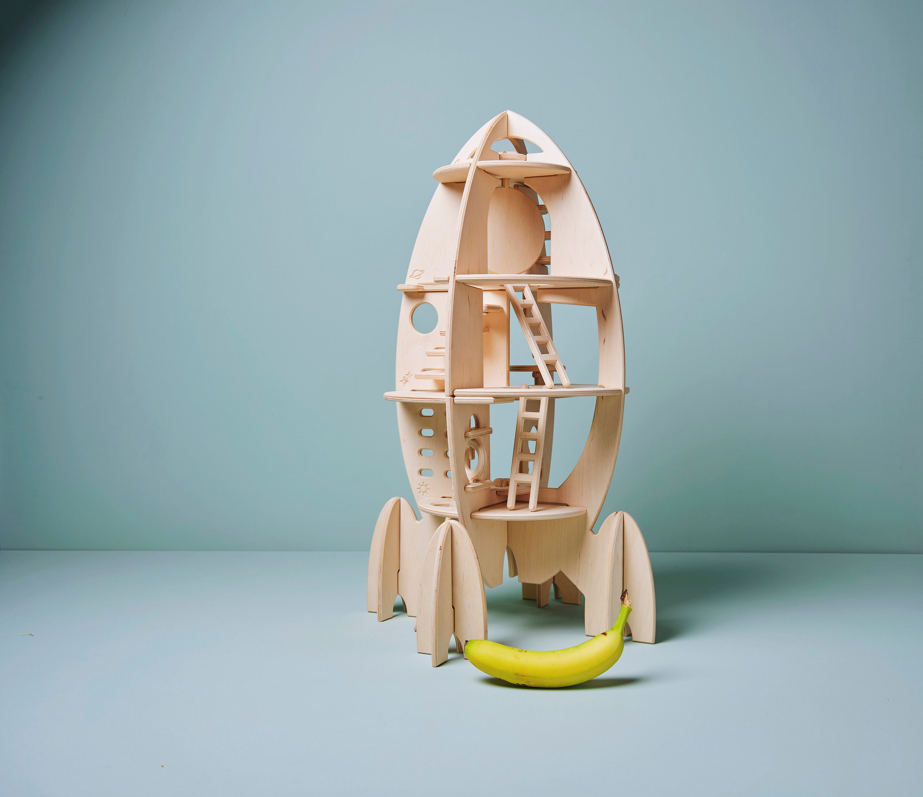 Adventurous Wooden Toy Rocket Ideal for Children Aged 3, With ...