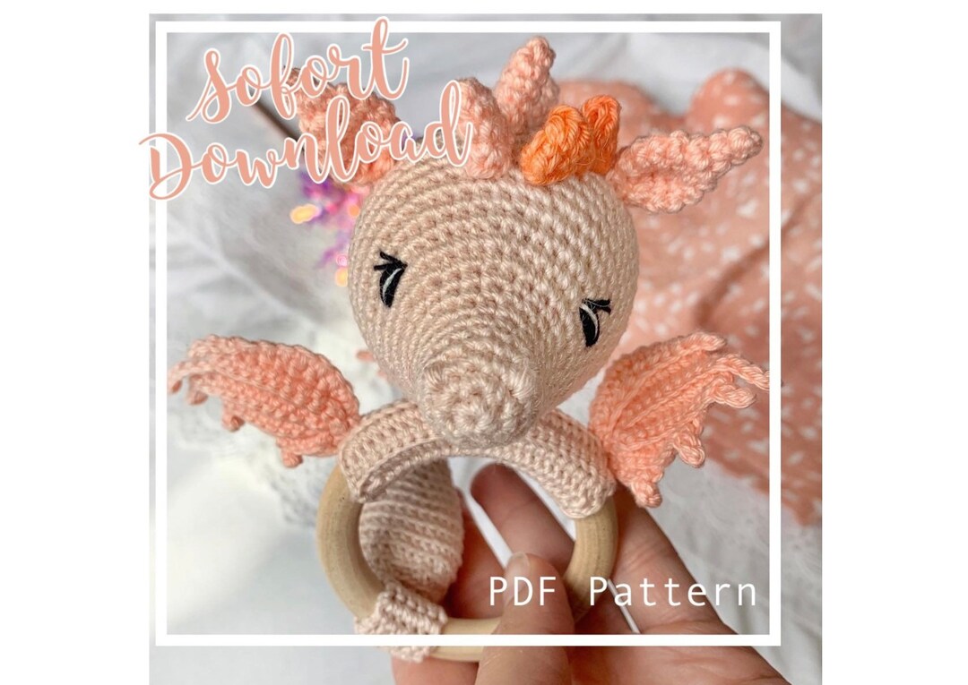 Amigurumi Dragon Girl Dragon Teether Handrim Crochet Pattern PDF ...