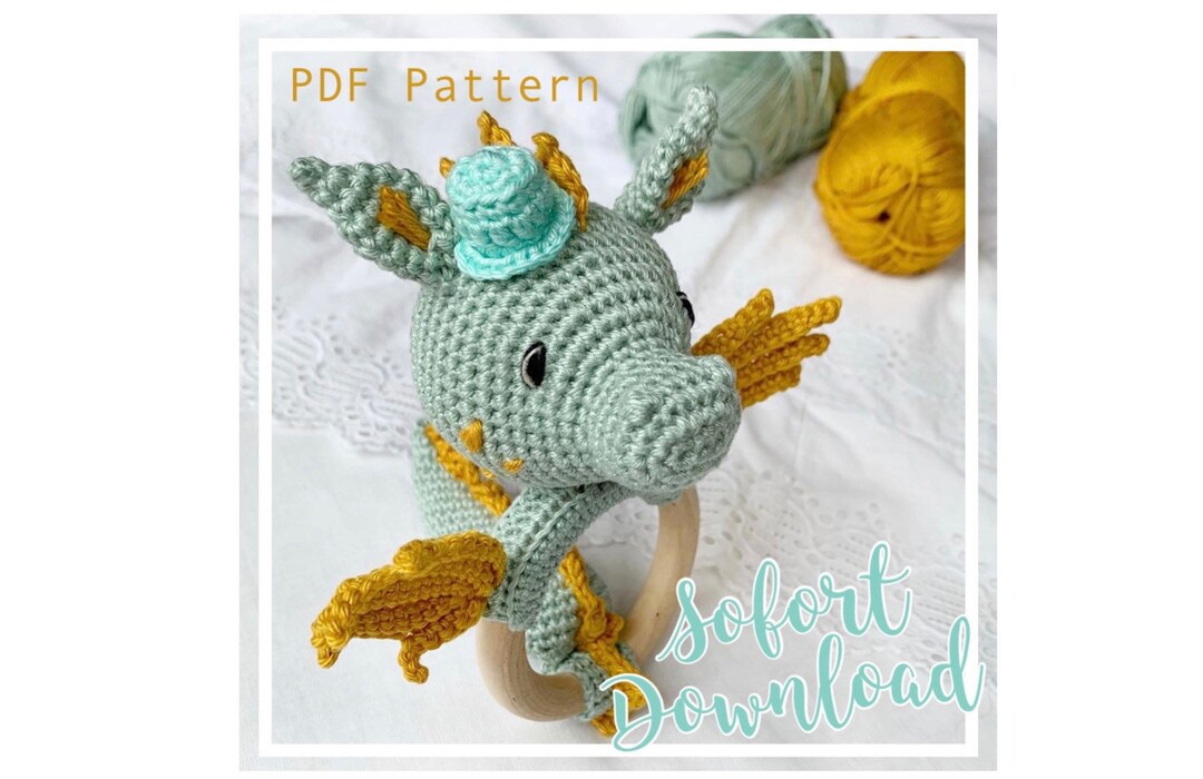 Amigurumi Dragon Boy Dragon Teether Gripping Ring Crochet Pattern ...