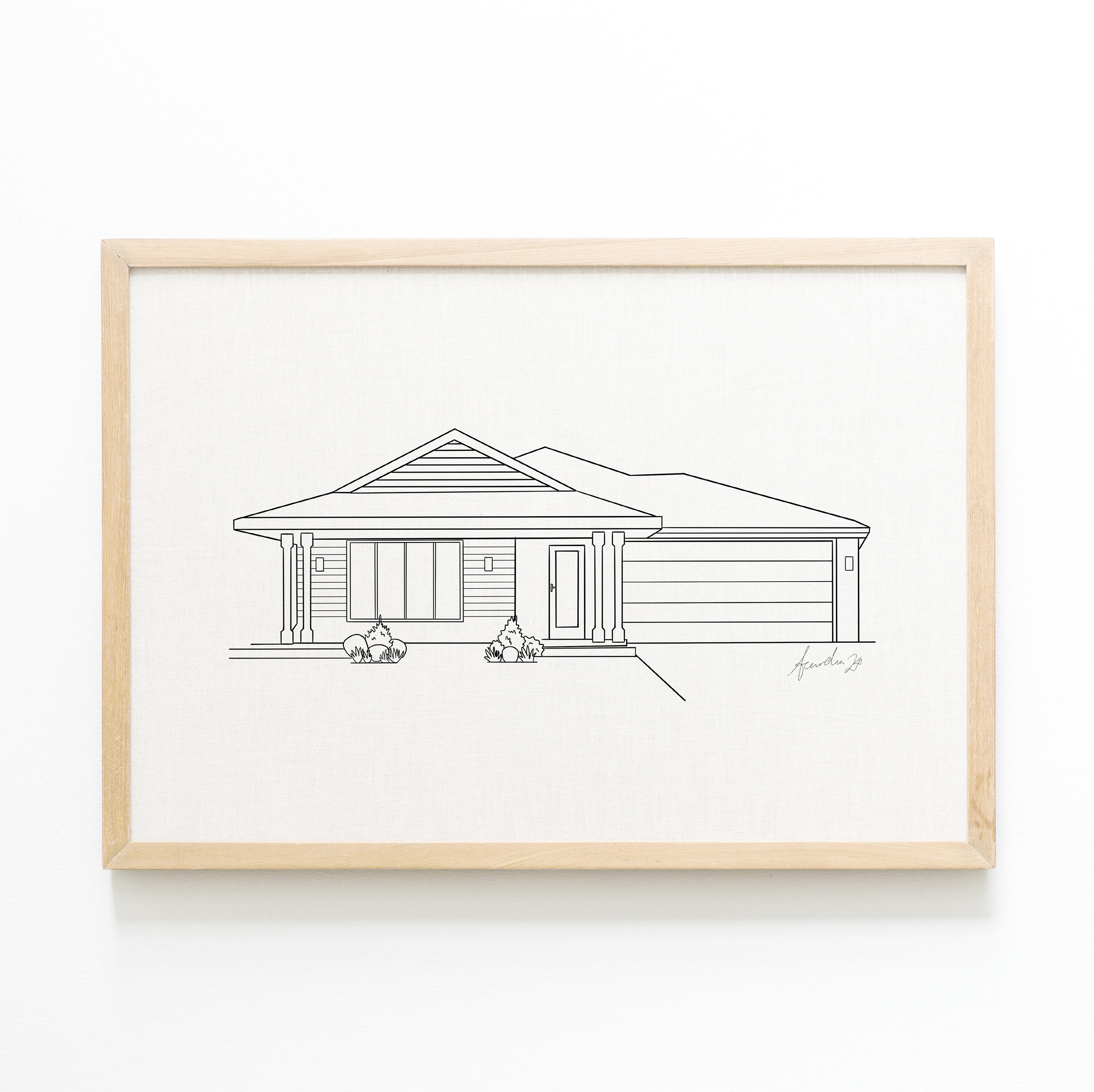 CUSTOM LINE DRAWING, Digital Illustration, Line Art, House Art, House ...