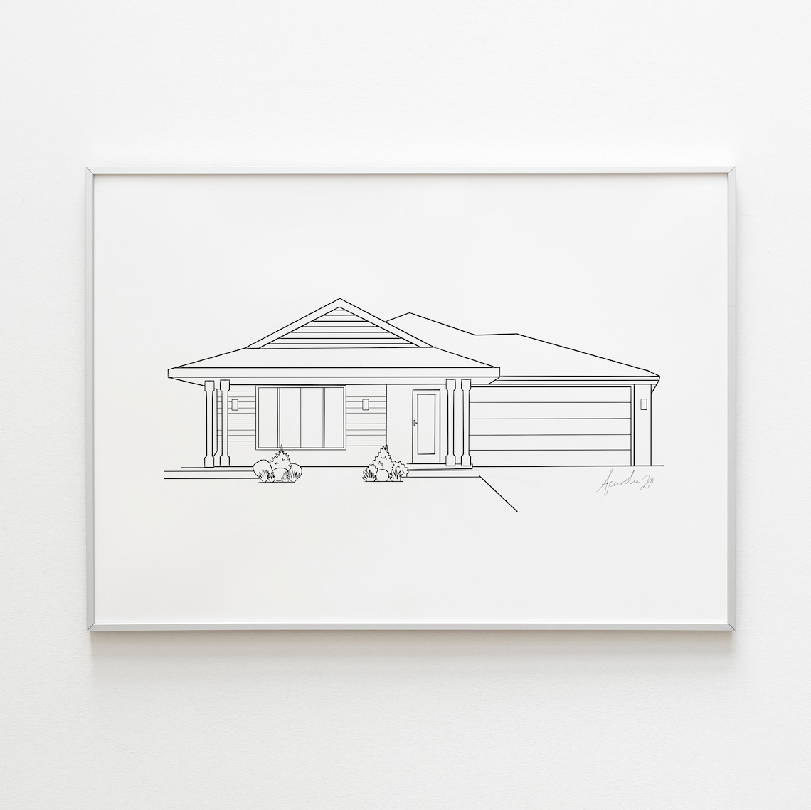 CUSTOM LINE DRAWING, Digital Illustration, Line Art, House Art, House ...