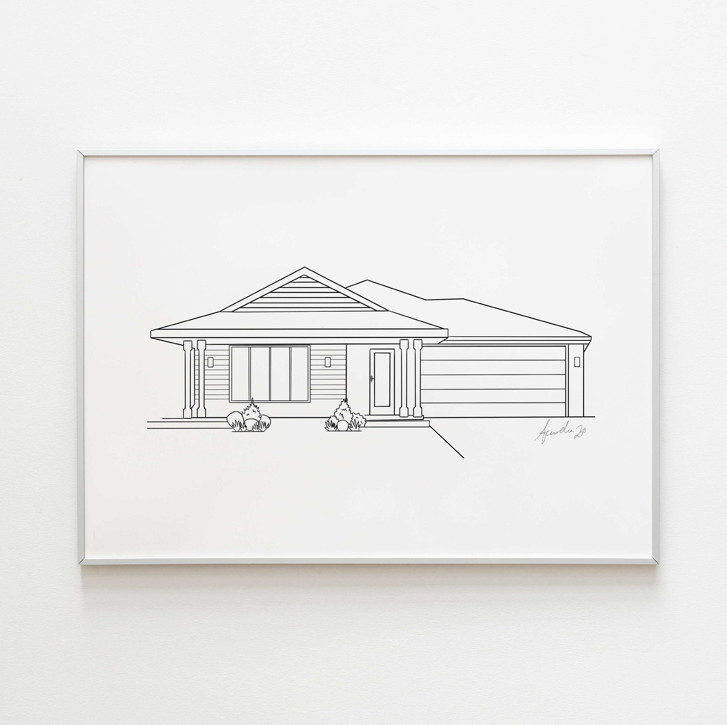 CUSTOM LINE DRAWING, Digital Illustration, Line Art, House Art, House ...