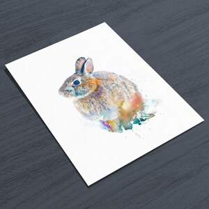 Rabbit Print Watercolour Art Poster. Rabbit Printable. Bunny Print Wall ...