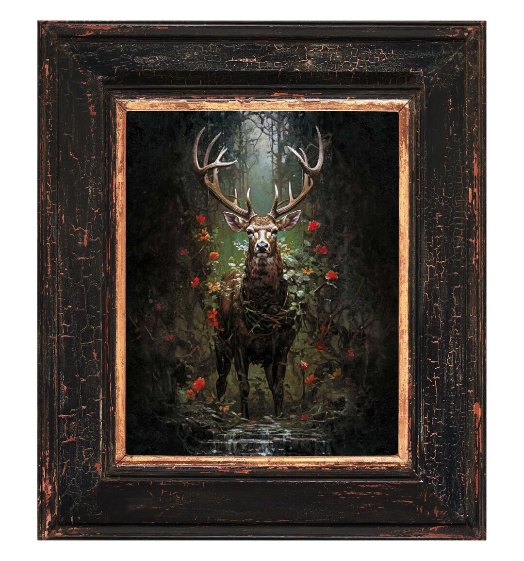 Original Deer Art Print – Unframed Premium Matte Poster for Nature ...