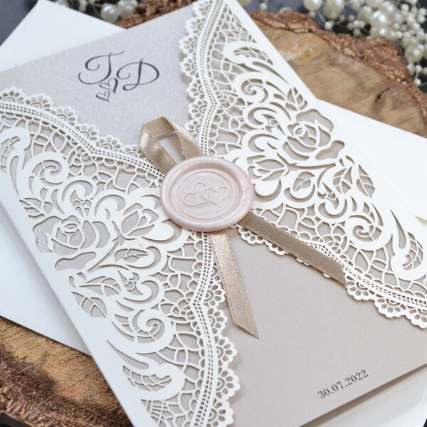 Invitation With Lace - Etsy