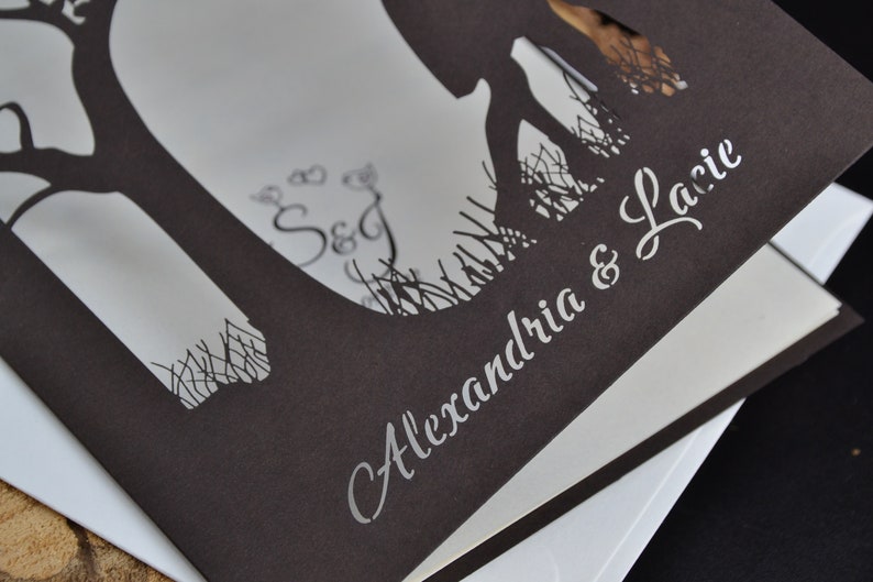 Same Sex Wedding Invitation Laser Cut Invitation Lesbian Etsy