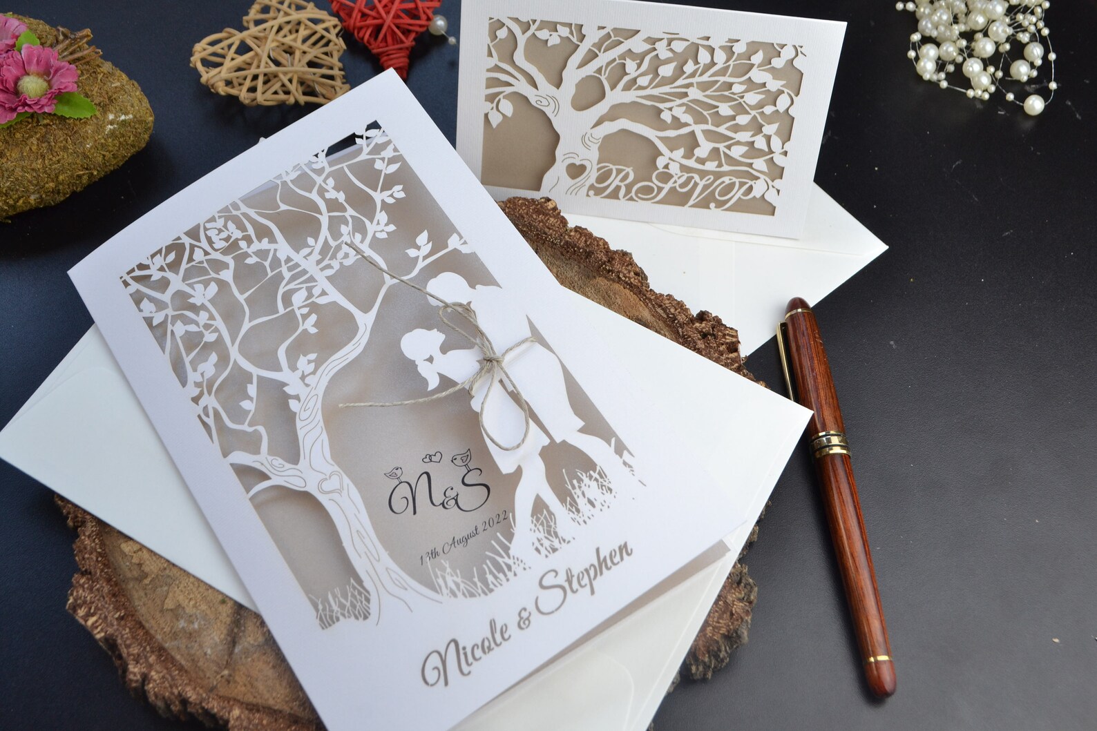 Wedding Invitation Set Wedding Invitations With Rsvp Thank - Etsy