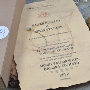 Rustic Wedding Invitation, Eco Invitation, Old Invitation, Scroll ...