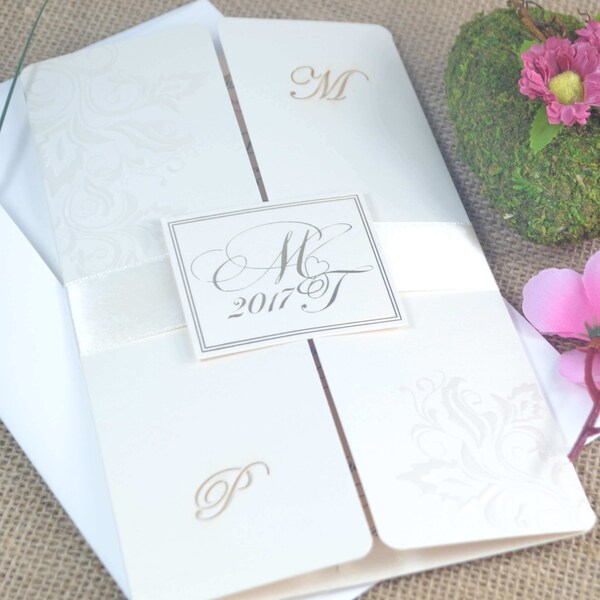Embossed Invitation - Etsy