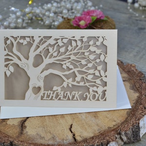 Thank You Card, Laser Cut Thank You Cards, Printed Thank You Cards - Etsy
