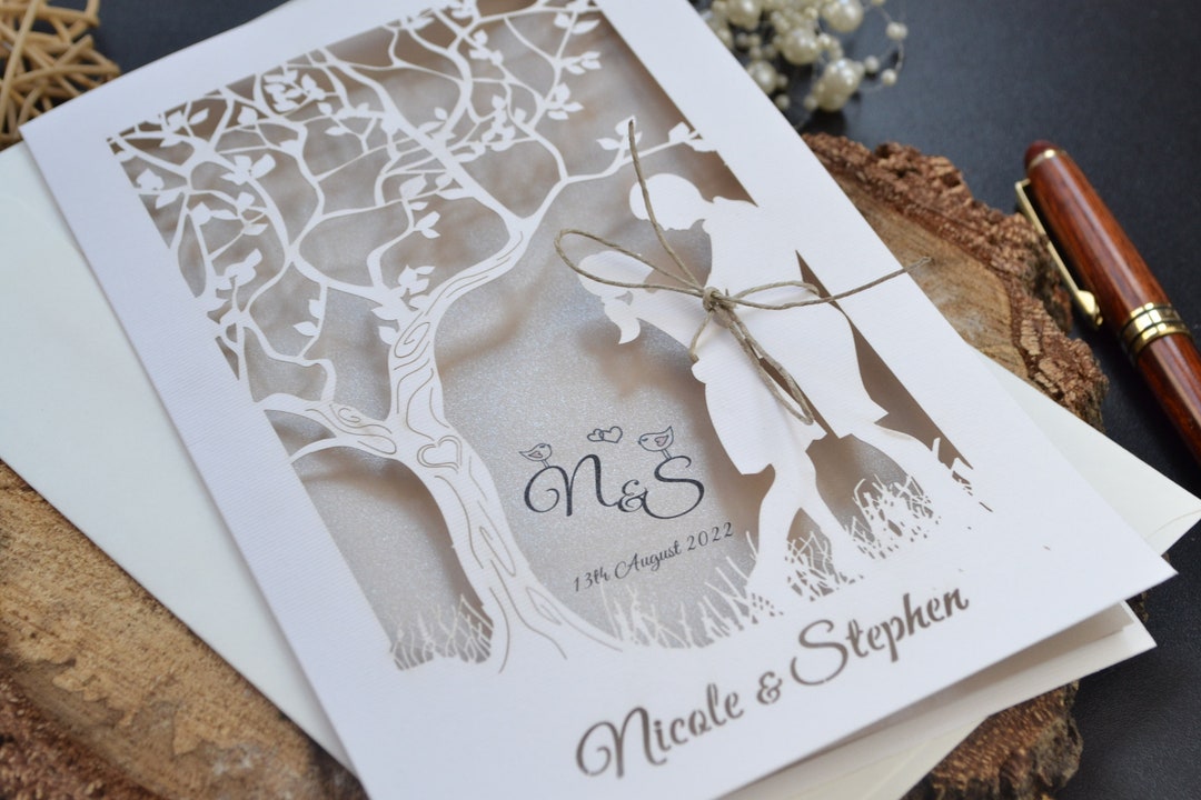 Wedding Invitation Tree Laser Cut Wedding Invitations With - Etsy