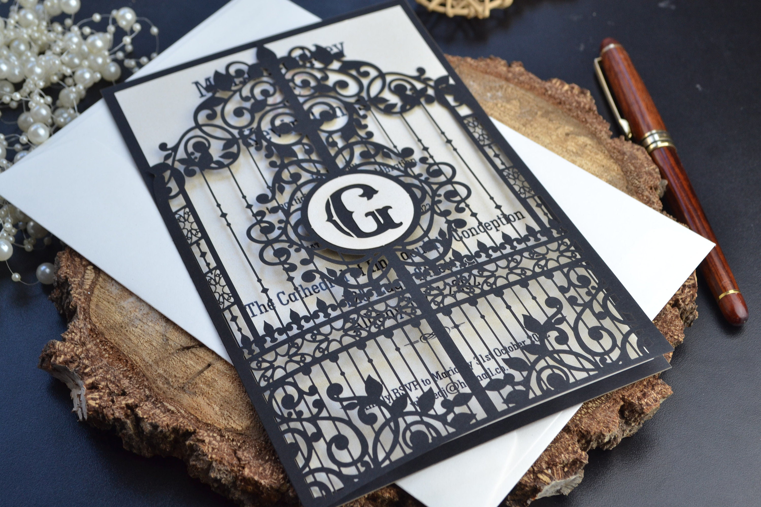 Laser Cut Wedding Invitation Printed Wedding Invitation Gate - Etsy