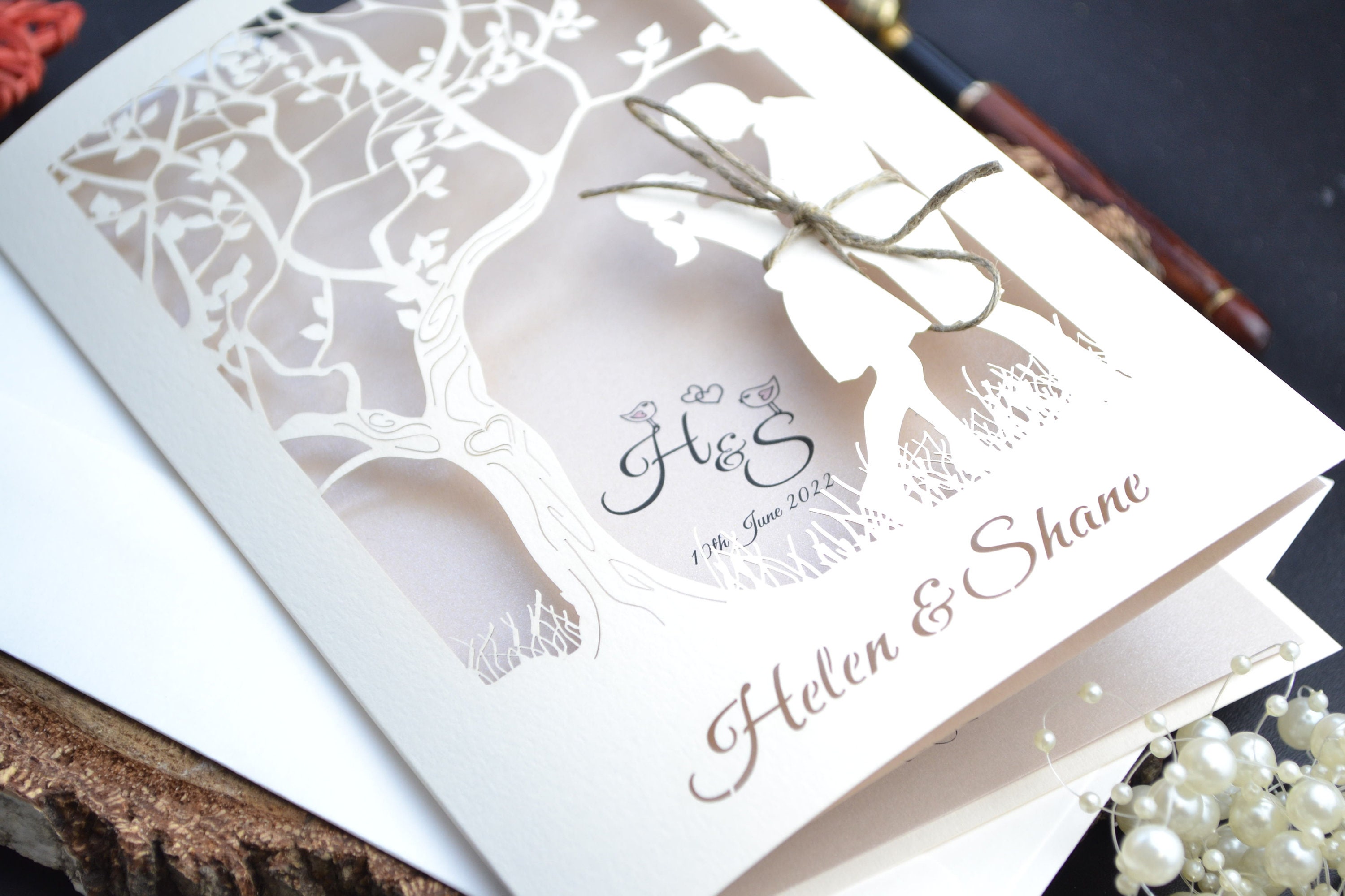 Wedding Invitation Tree Laser Cut Wedding Invitations With - Etsy