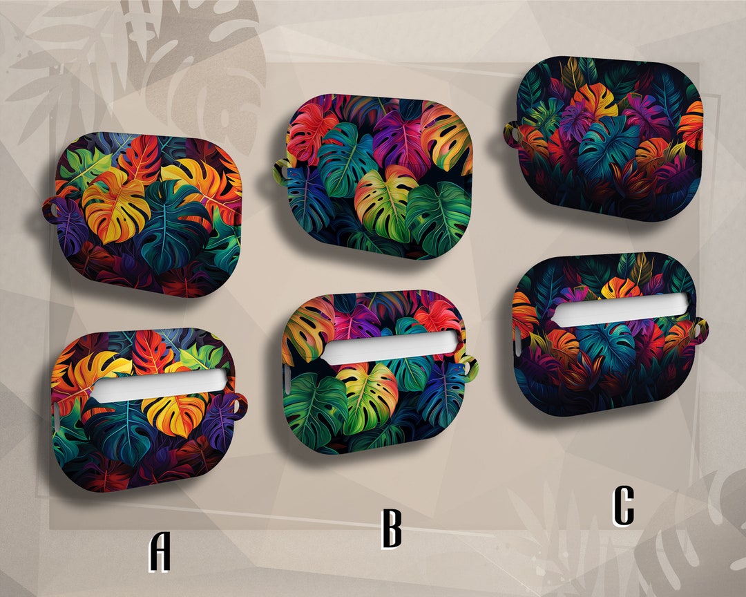 Monstera Plant AirPod Case, Neon Tropical Leaf AirPod Pro Case, Apple ...