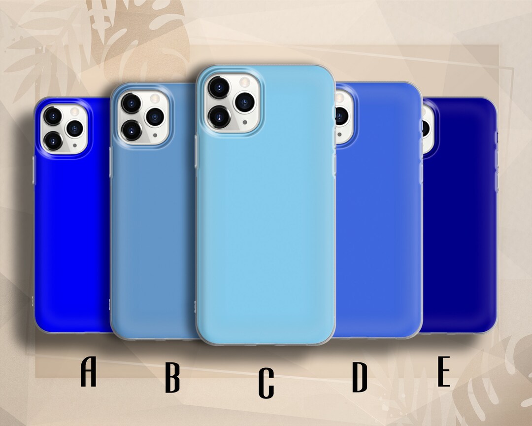 Solid Hue Phone Case Shades of Blue Cover Fit for iPhone 13 Pro, 12, 11 ...