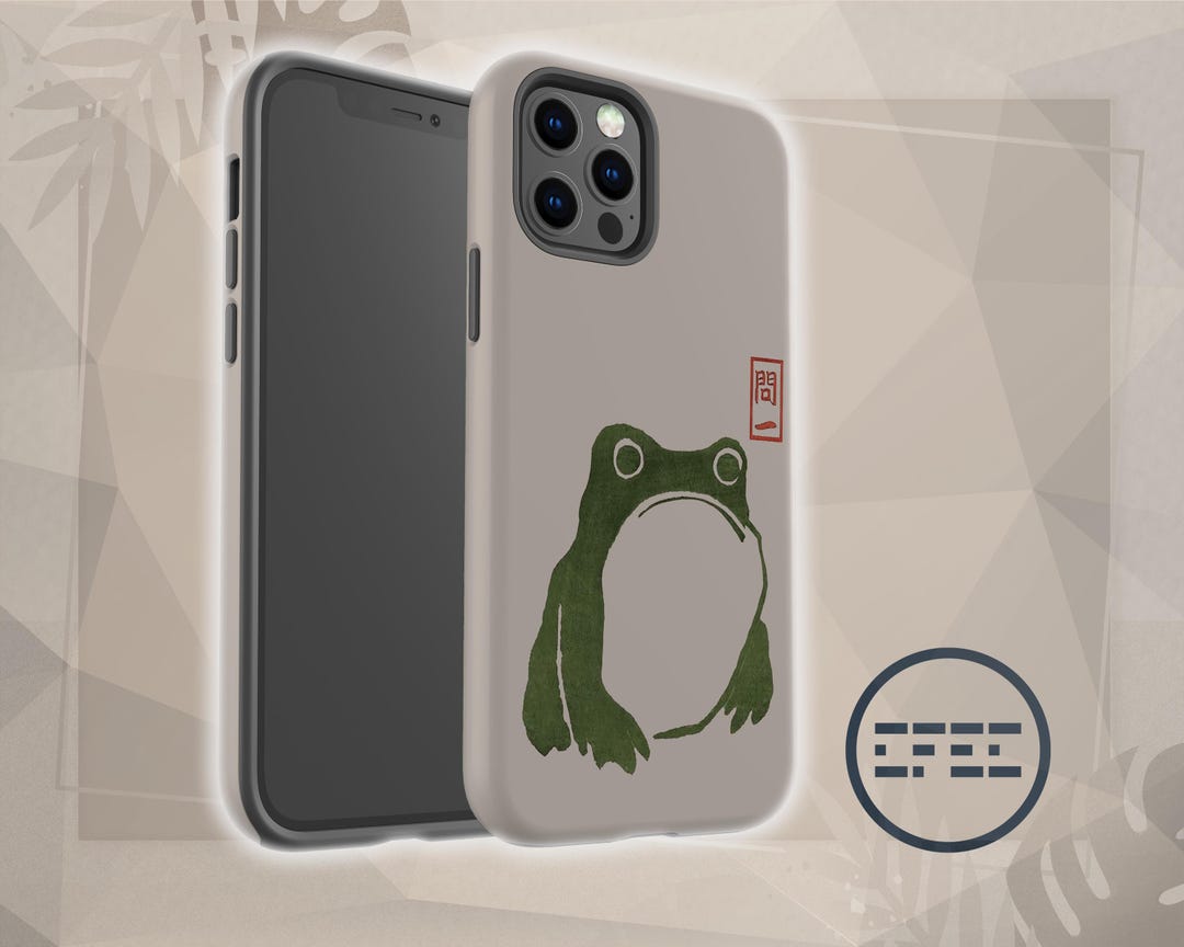 Grumpy Frog Phone Case, Japanese Retro iPhone Case for iPhone 16 Pro ...