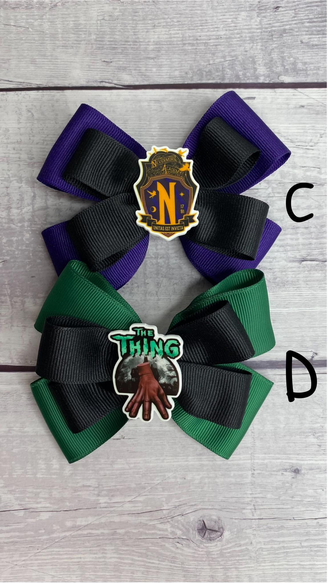 Addams Family Hair Bows, Wednesday Hair Bow, Goth, Gothic Bows, Thing ...