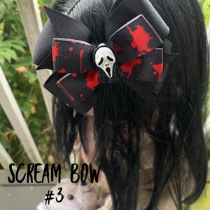 Scream Movie Hair Bow, Creepy Hair Bow, Hair Accessories, Horror Hair ...