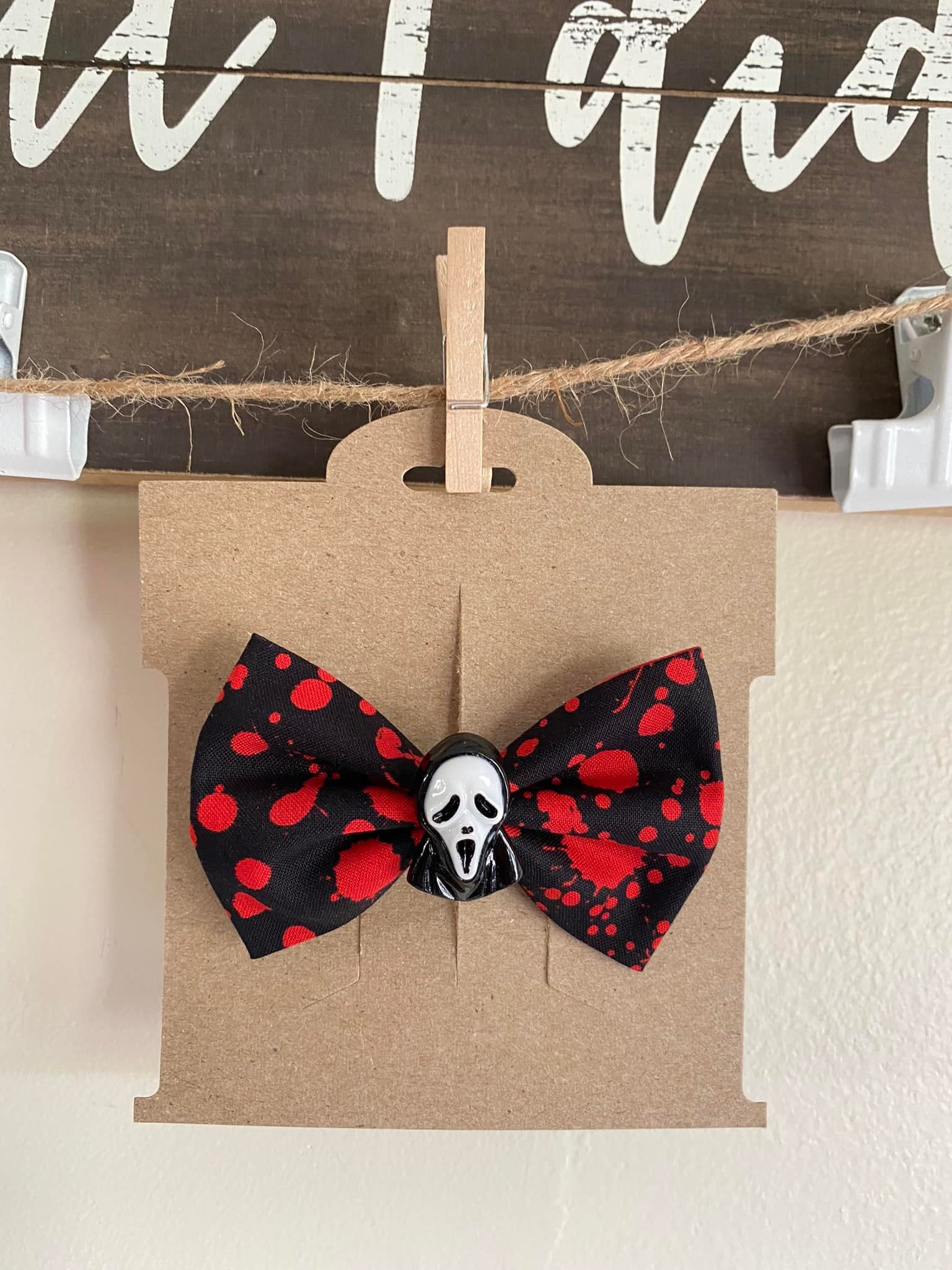 Scream Movie Hair Bow Scary Movie Mask Hair Bow Creepy Hair - Etsy
