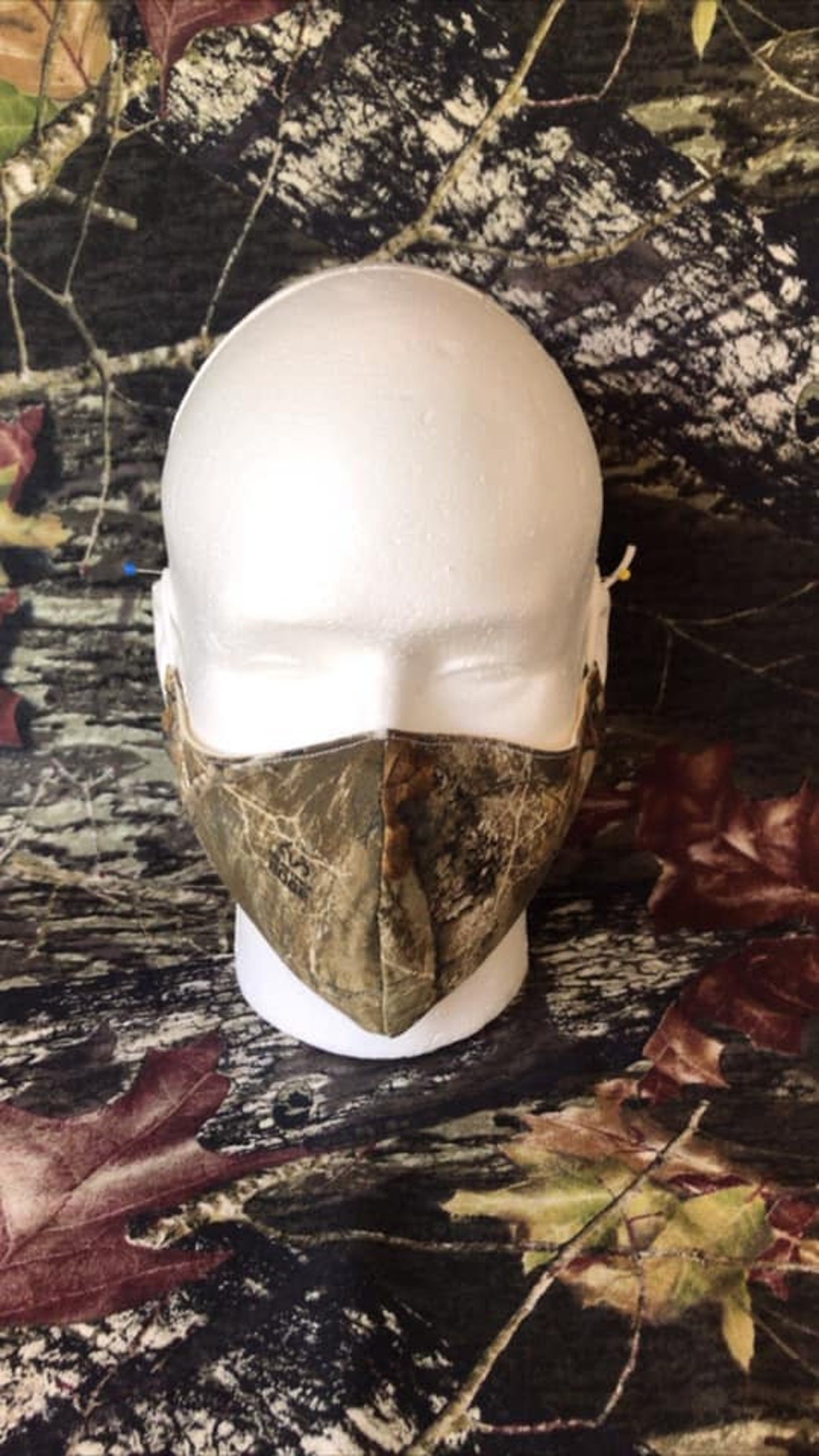 Camouflage Face Mask/Real Tree Mask/Handmade Mask for | Etsy