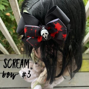 Scream Movie Hair Bow, Scary Movie Mask Hair Bow, Creepy Hair Bow ...