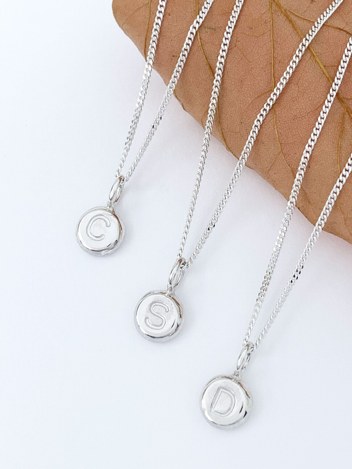 Silver Initial Pendant Stamped Letter Pendant Stamped - Etsy UK
