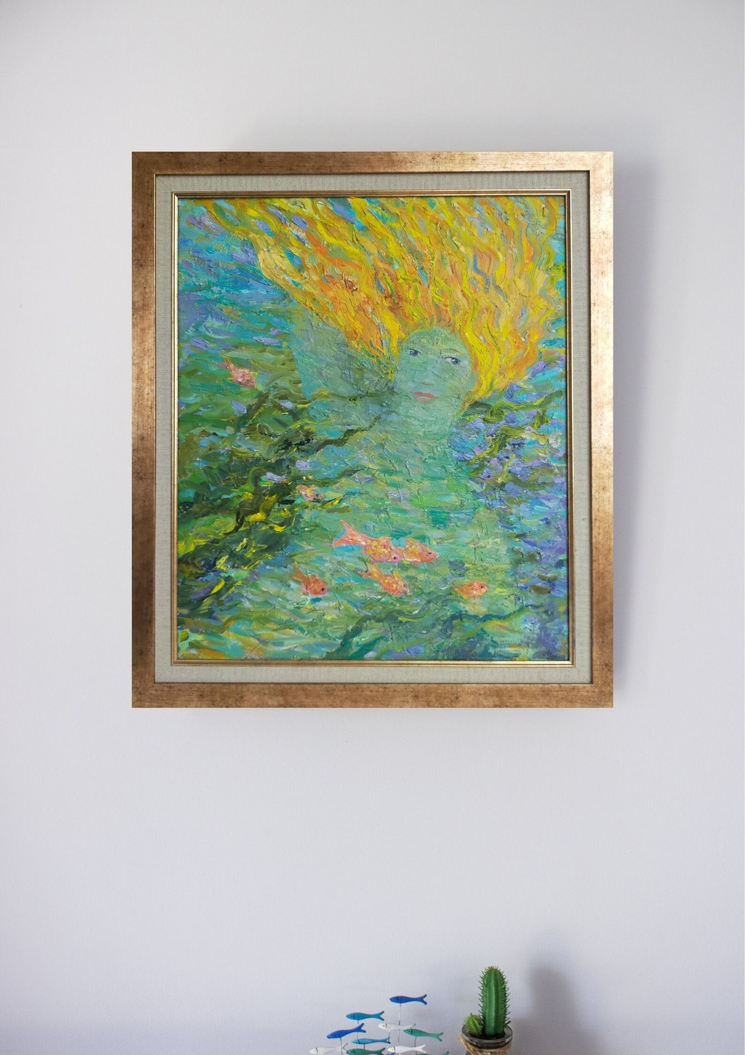 Under the Sea Girl Original Oil Painting,nude Woman Under Water With ...