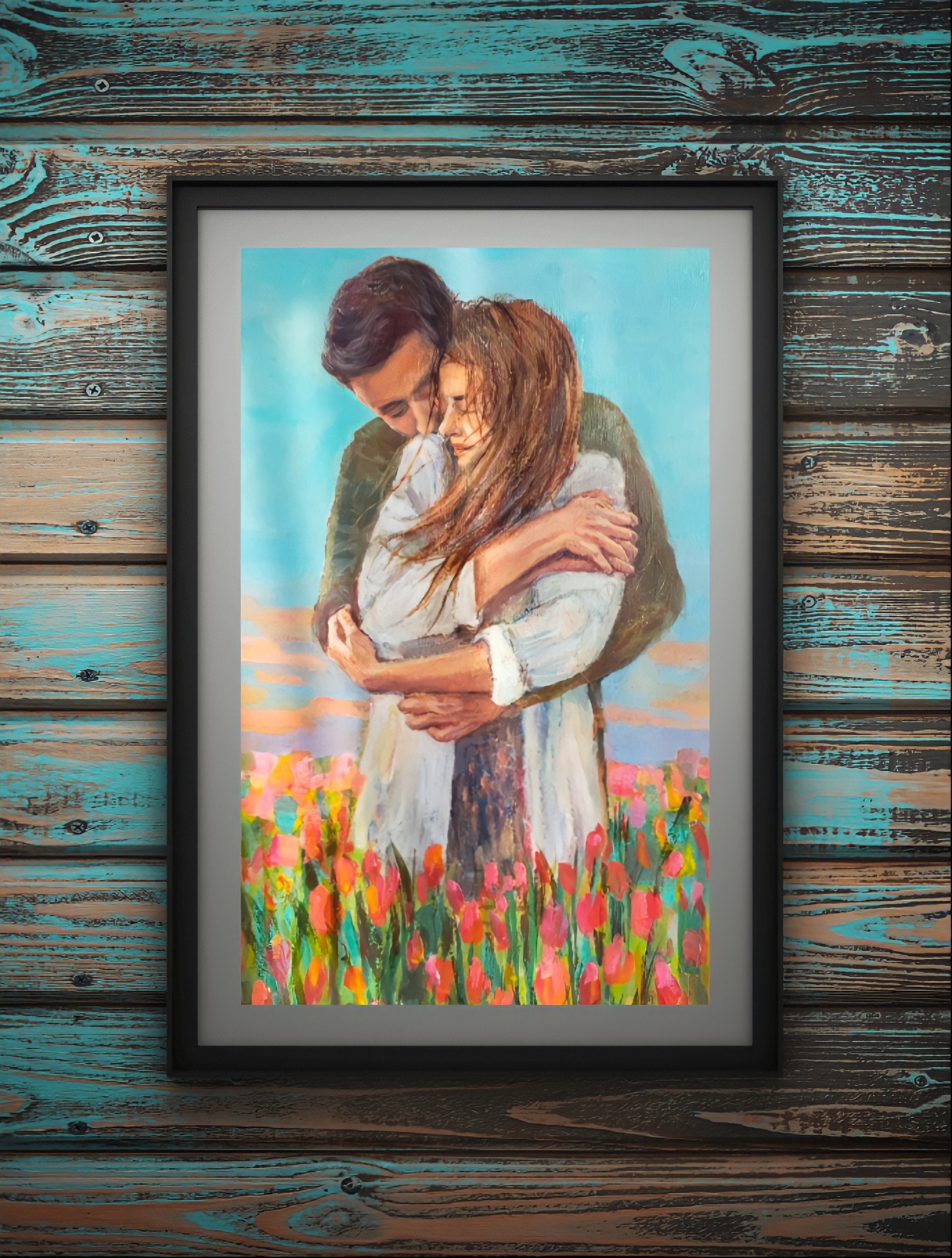 Art Hugging Paintings Hugs Of Lovers Watercolour By Natalia Veyner