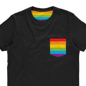 Pride Flag Rainbow Shirt | Gay Pride Pocket T Shirt | LGBT Pride Shirt ...