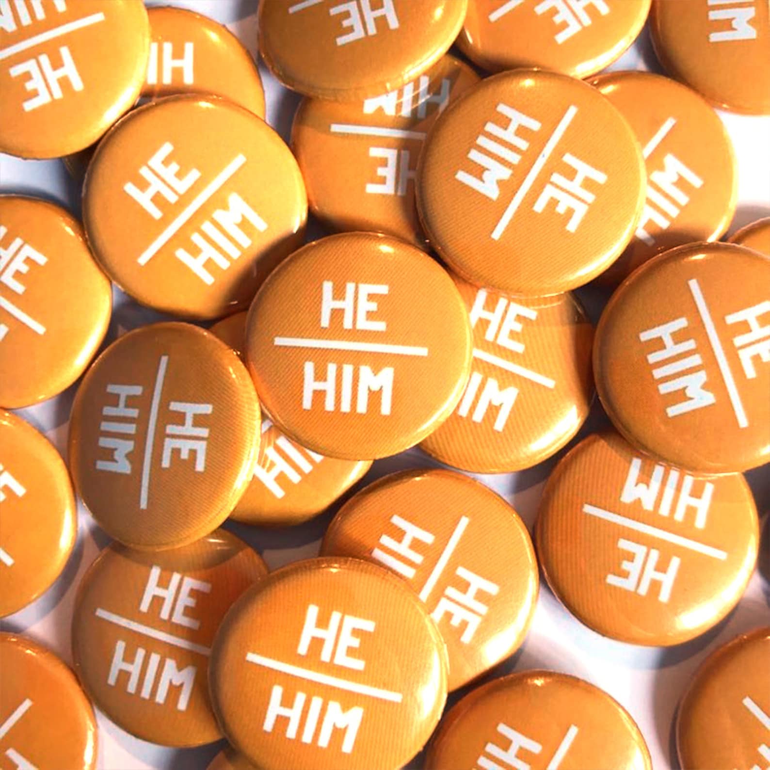 He Him Pronoun Badge | LGBTQ+ Pin - Etsy