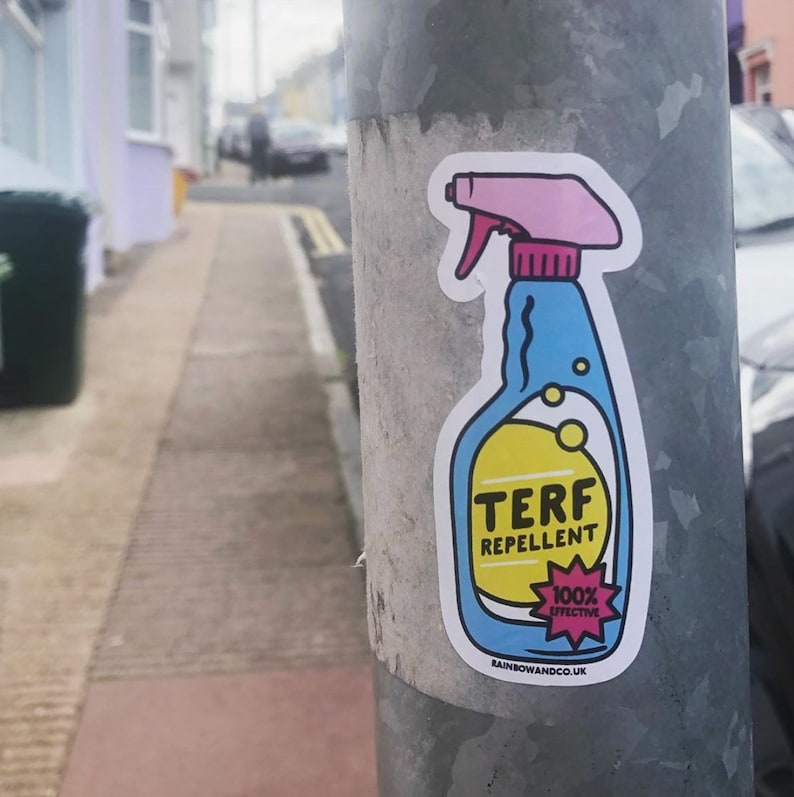 TERF Repellent Sticker | Anti Terf Vinyl Sticker | Transgender Pride ...