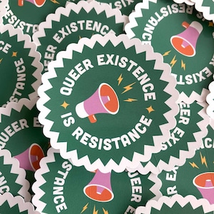 Queer Existence is Resistance Retro Pride Sticker - Etsy