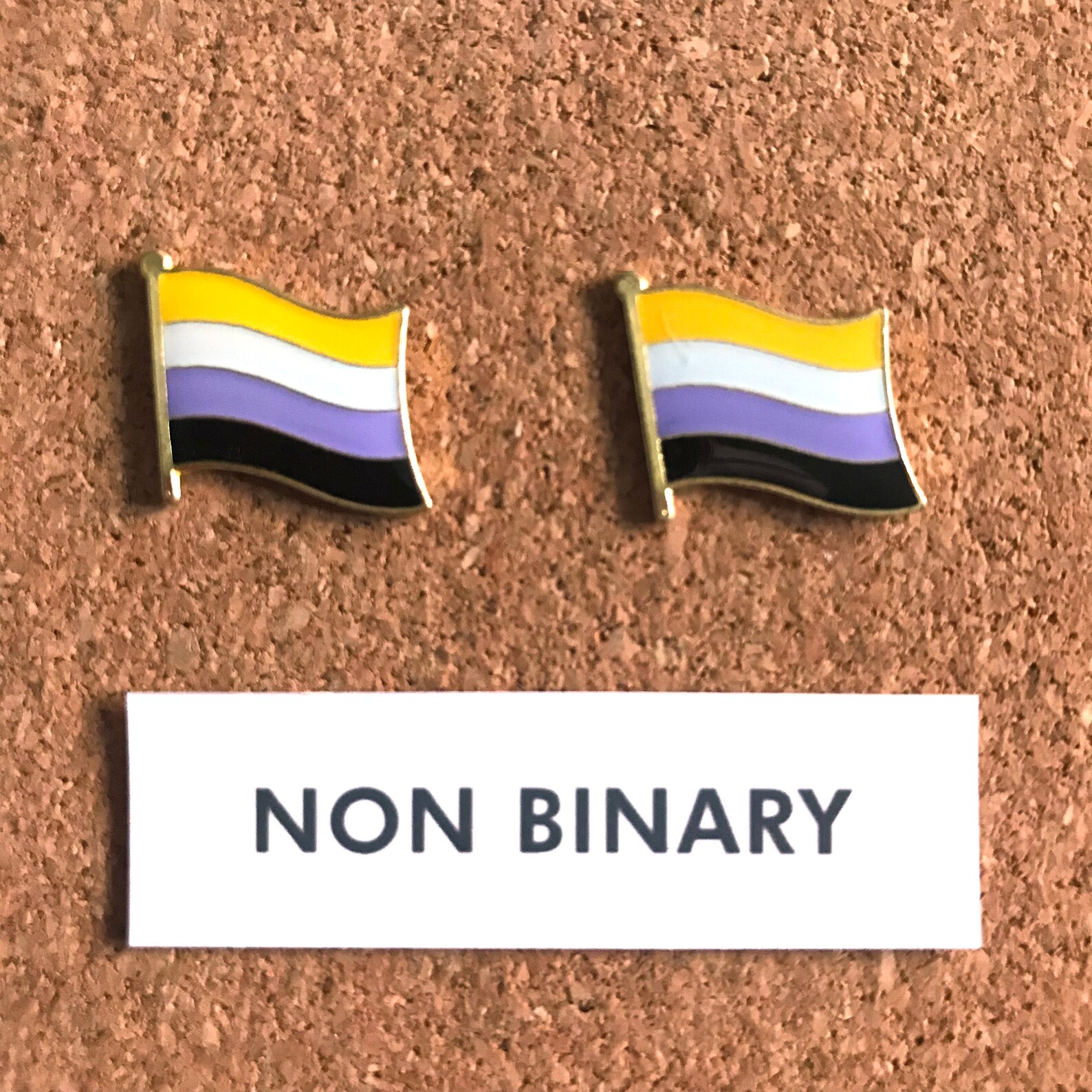 Non Binary Flag Pin Subtle Non Binary Pride Badge Enby - Etsy UK