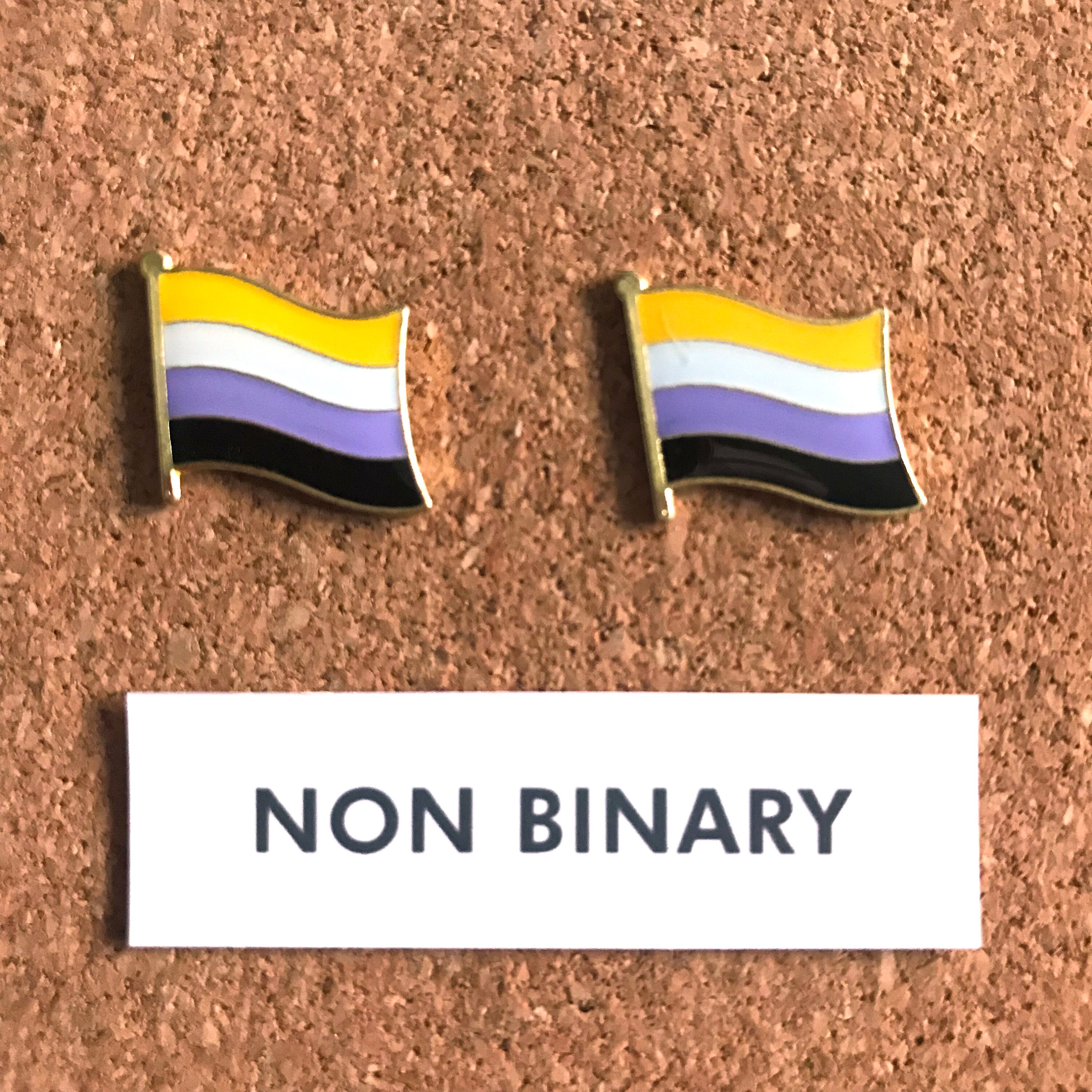 Non Binary Flag Pin Subtle Non Binary Pride Badge Enby - Etsy UK