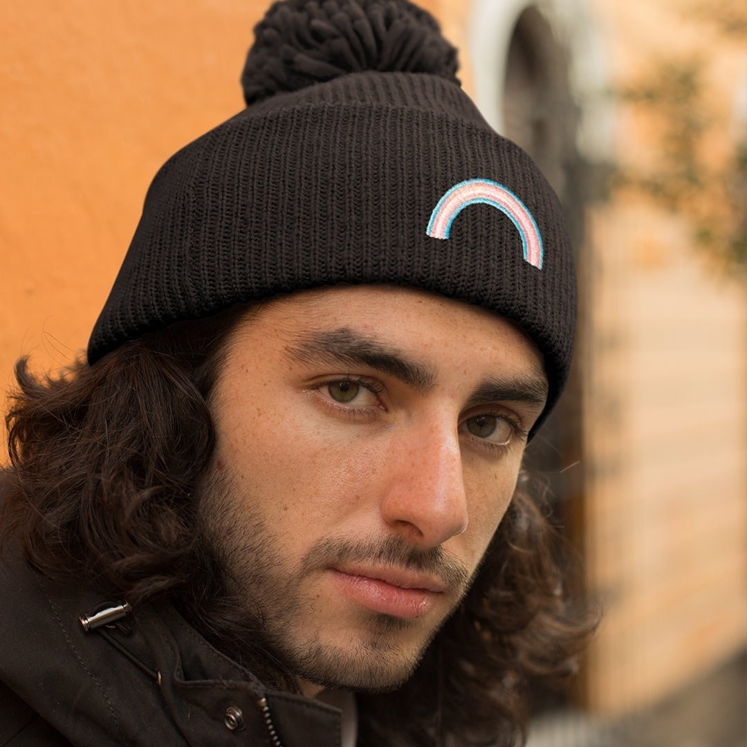 Trans Pride Hat Transgender Flag Rainbow Beanie LGBTQ - Etsy