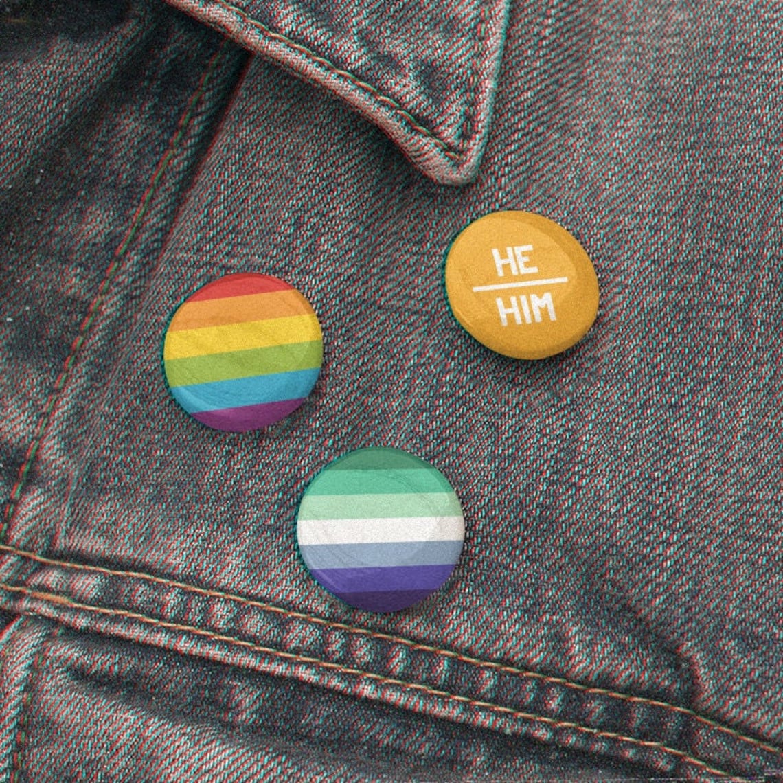 He Him Pronoun Pin Gender Pronouns Badge He Him Button - Etsy