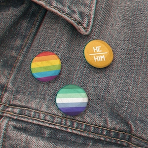 He Him Pronoun Pin Gender Pronouns Badge He Him Button - Etsy UK