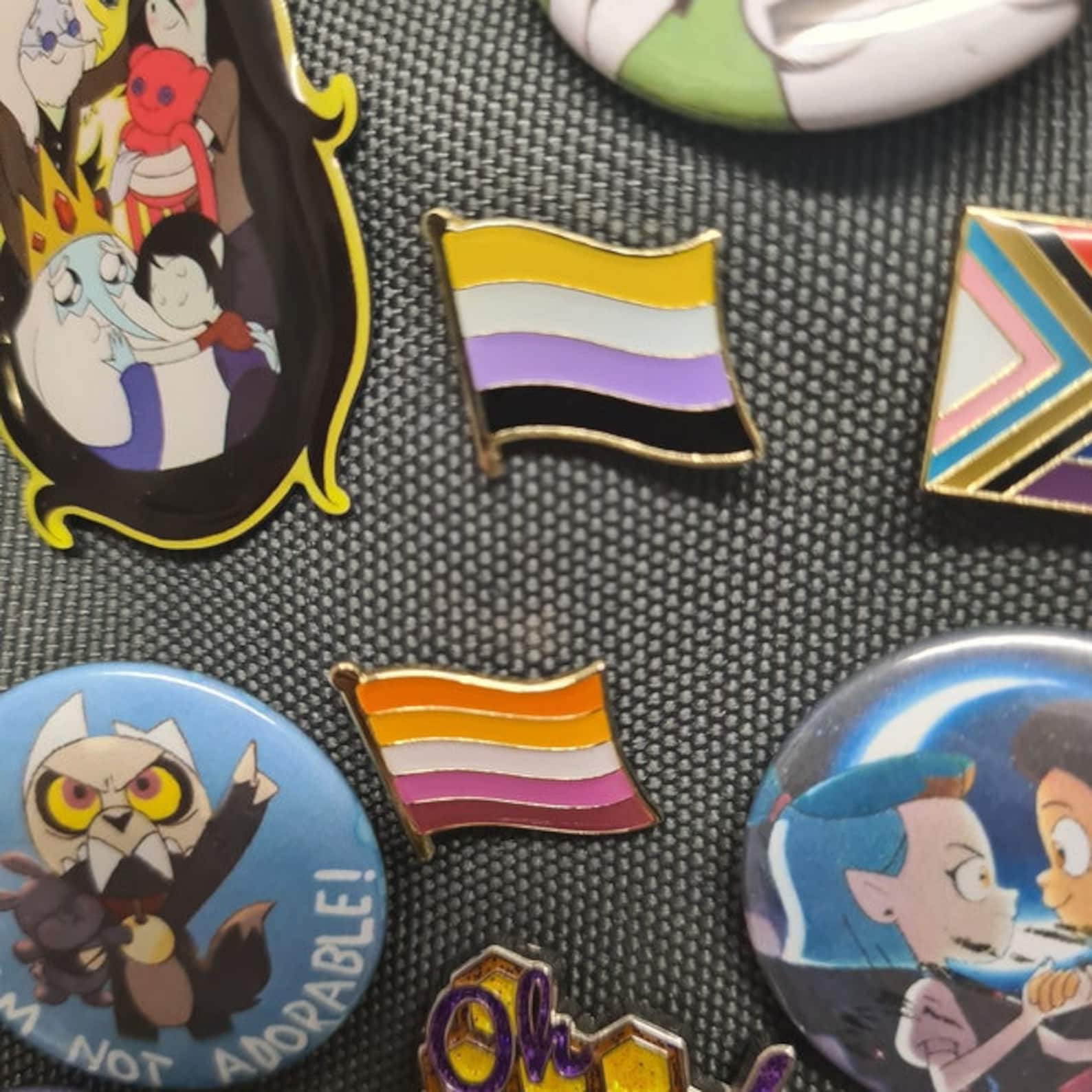 Non Binary Flag Pin Subtle Non Binary Pride Badge Enby - Etsy UK