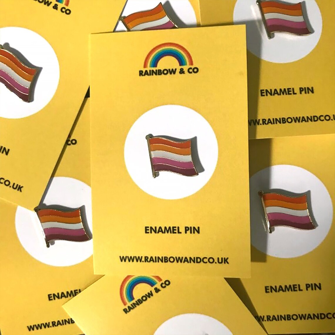 Lesbian Pride Flag Pin Subtle Lesbian Pin Sunset Lesbian Etsy Uk