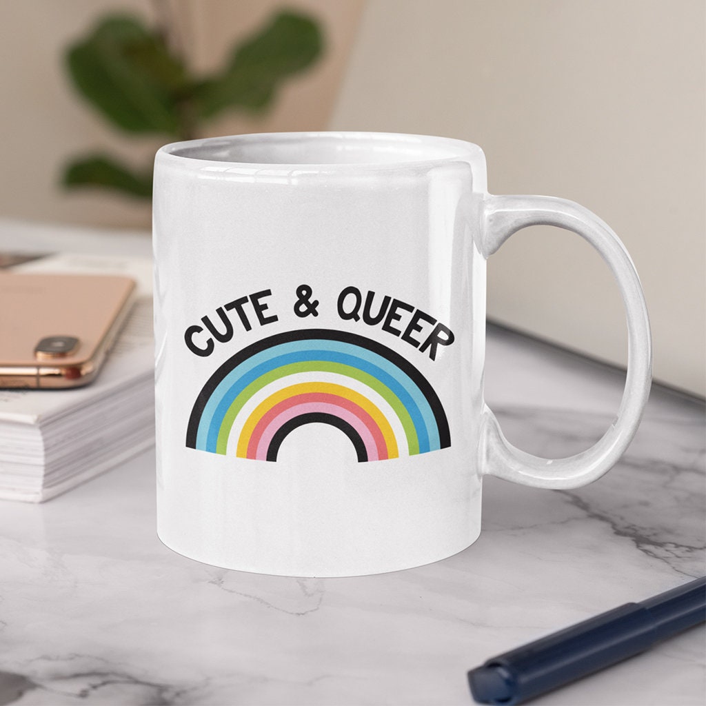 Queer Pride Mug Cute and Queer Coffee Mug Queer Pride Flag - Etsy