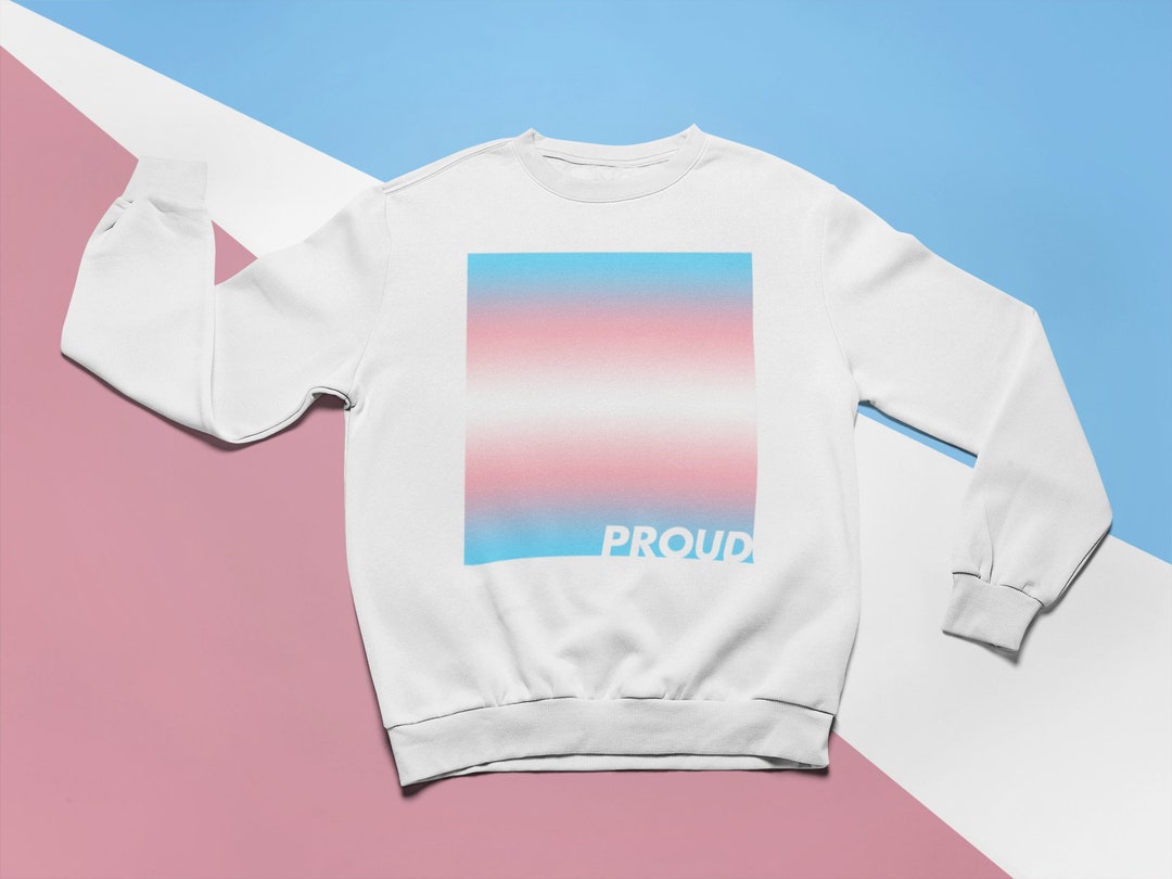 Trans Pride Flag Sweatshirt | Gradient LGBTQ Clothing - Etsy