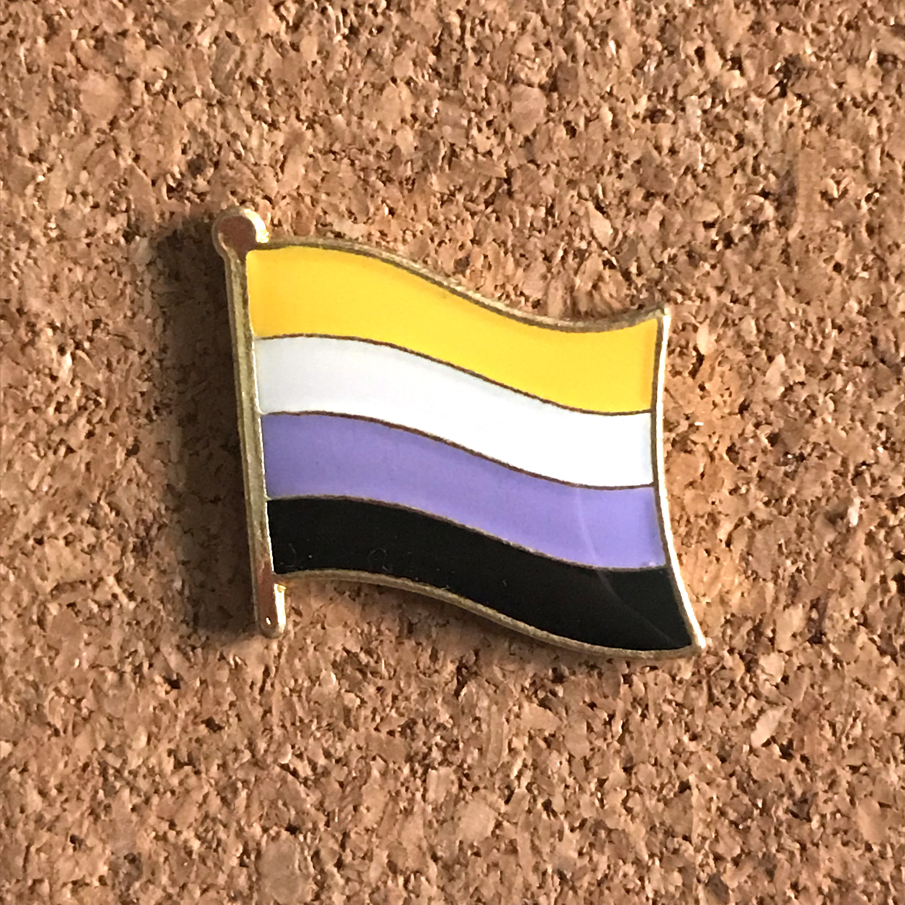Non Binary Flag Pin Subtle Non Binary Pride Badge Enby - Etsy UK