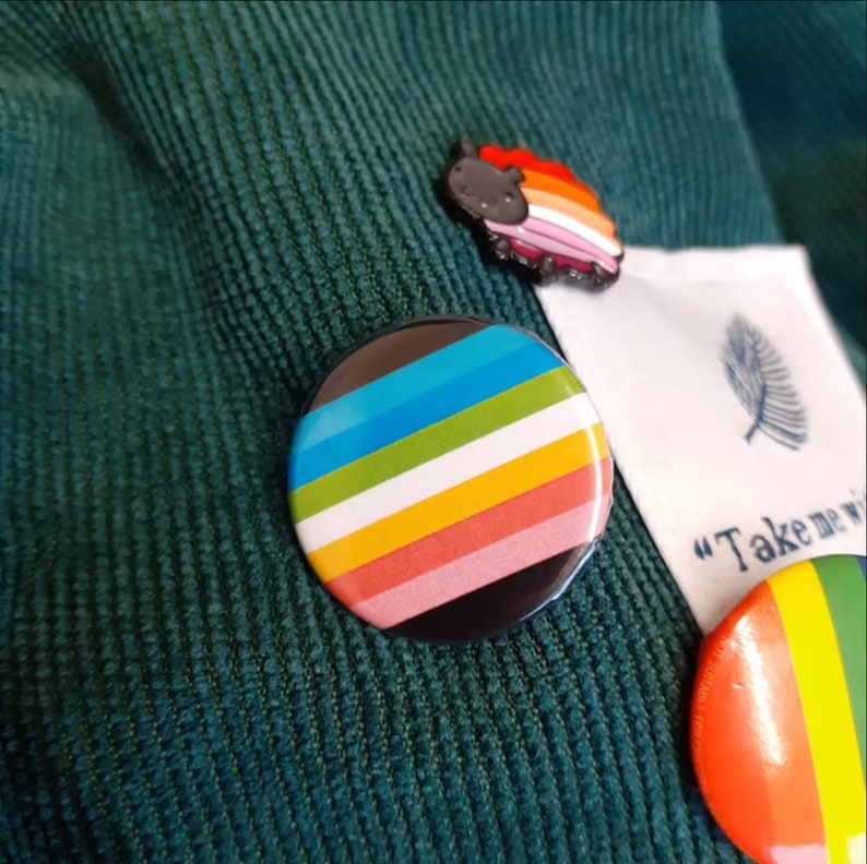 Queer Pride Flag Badge Queer Flag Pin Subtle Queer Pride | Etsy
