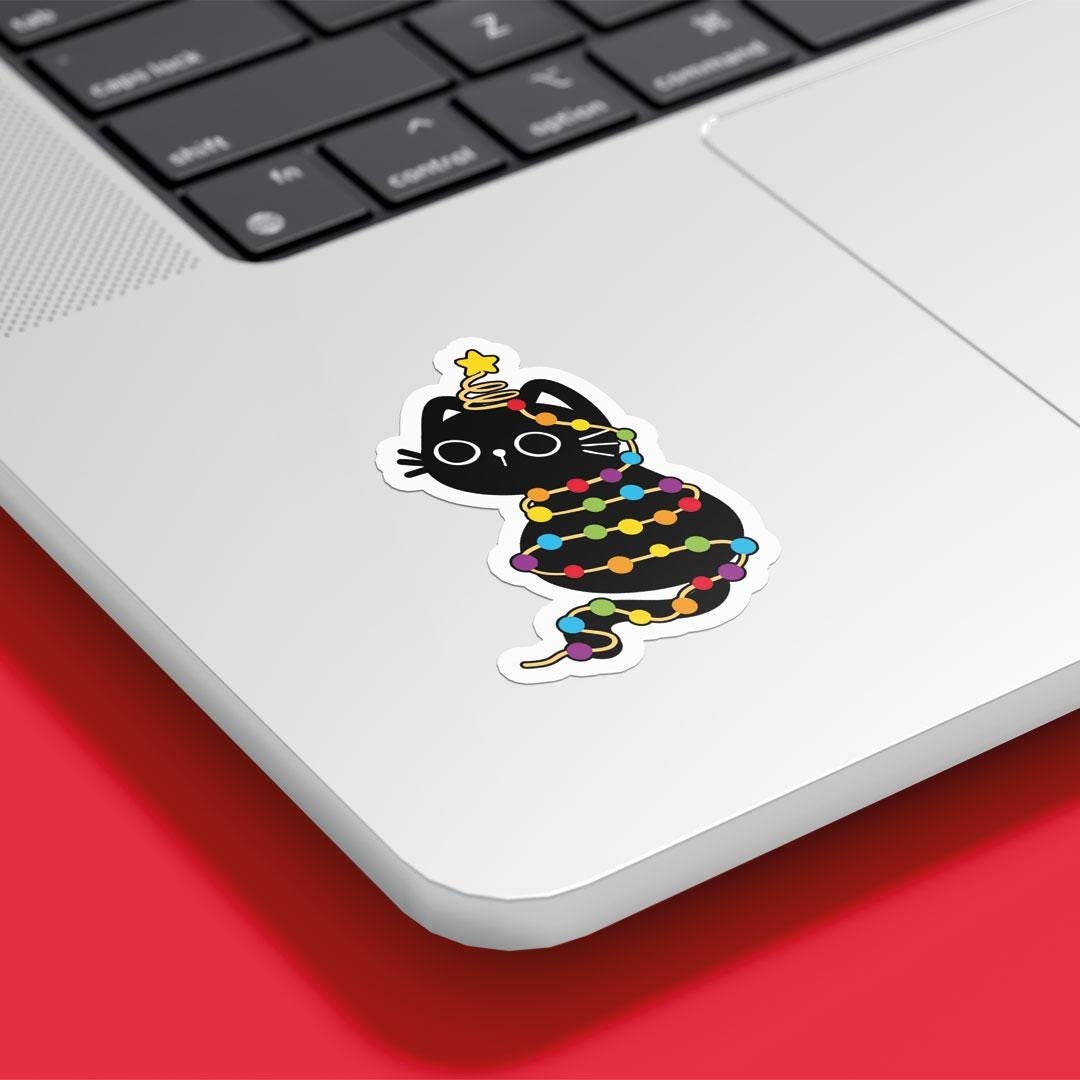 Rainbow Pride Cat Vinyl Sticker | Queer Pride Christmas Gifts - Etsy