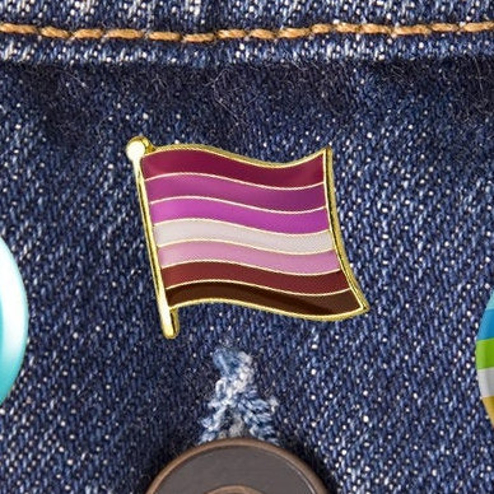 Lesbian Pin Lesbian Flag Pin Badge Lesbian Pride Pin Etsy