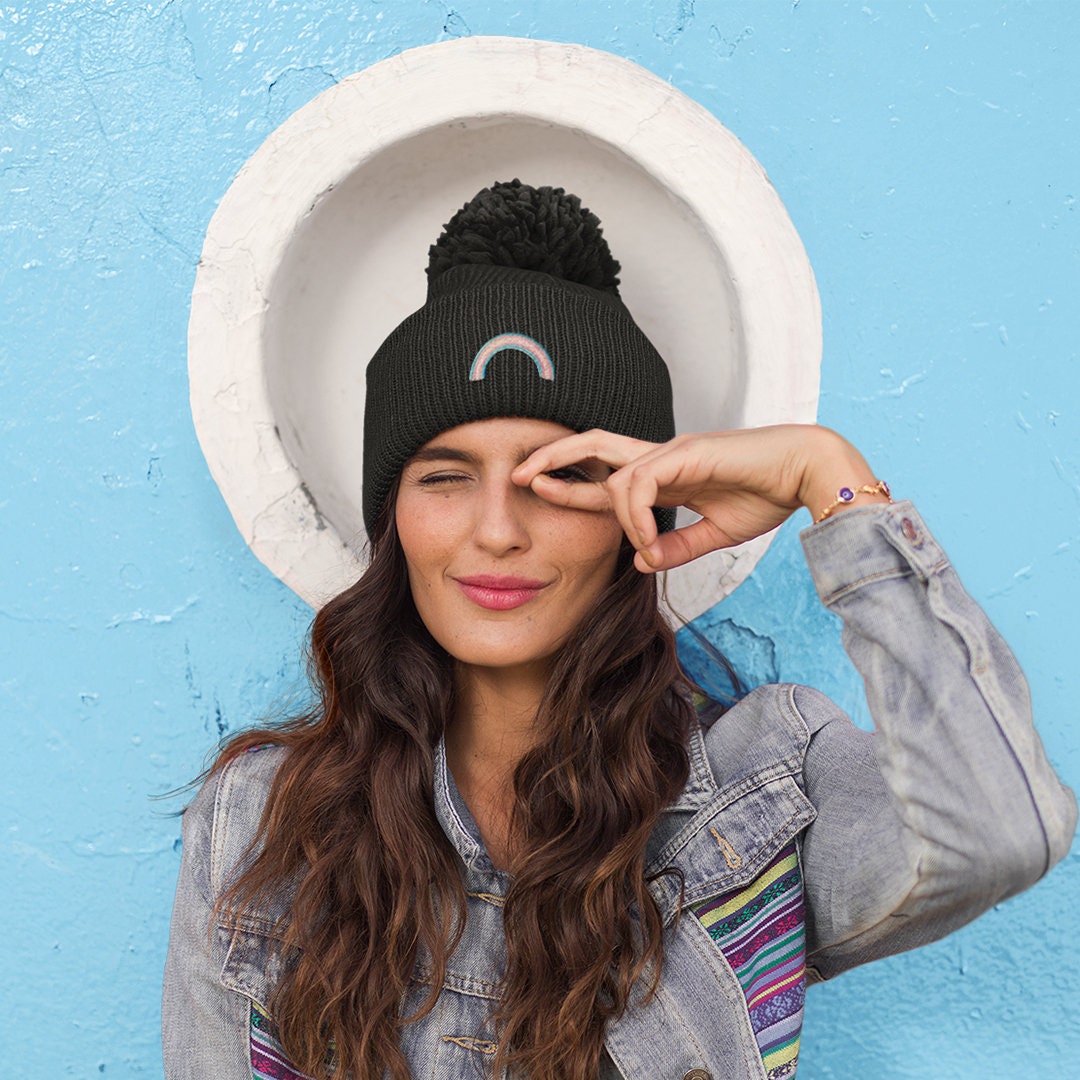 Trans Pride Hat Transgender Flag Rainbow Beanie LGBTQ - Etsy