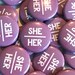 She Her Pronoun Badge Gender Pronouns Pin She Her Button Christmas ...