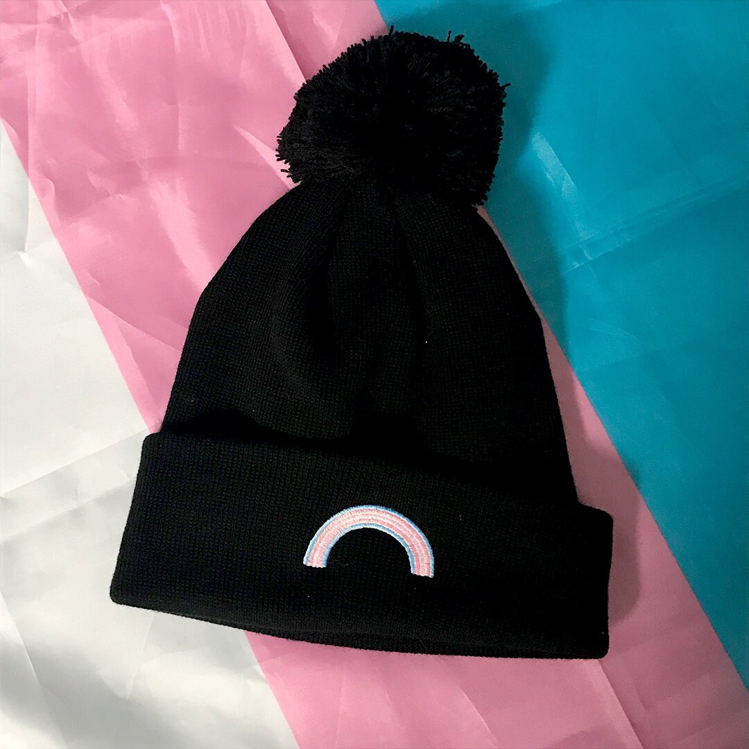 Trans Pride Hat Transgender Flag Rainbow Beanie LGBTQ - Etsy